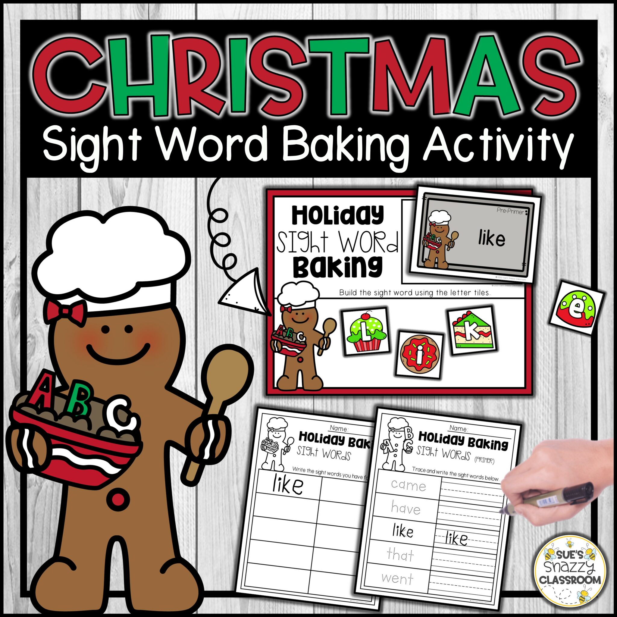Christmas Sight Word Building Activity | Editable Sight Words Practice ...