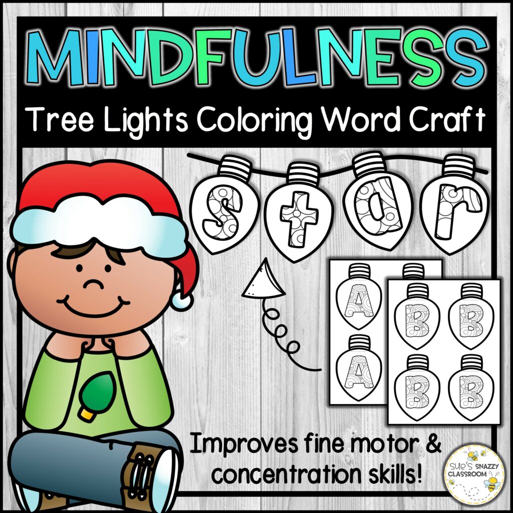 Mindfulness | Christmas Lights Word and Name Craft Activity | Mindful ...