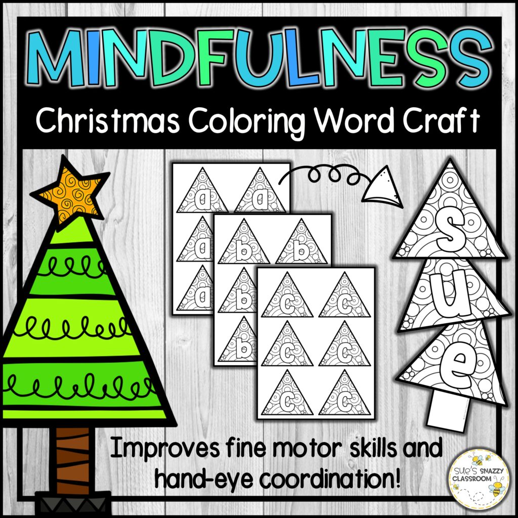 Mindfulness - Christmas Tree Word and Name Craft Activity - Mindful ...