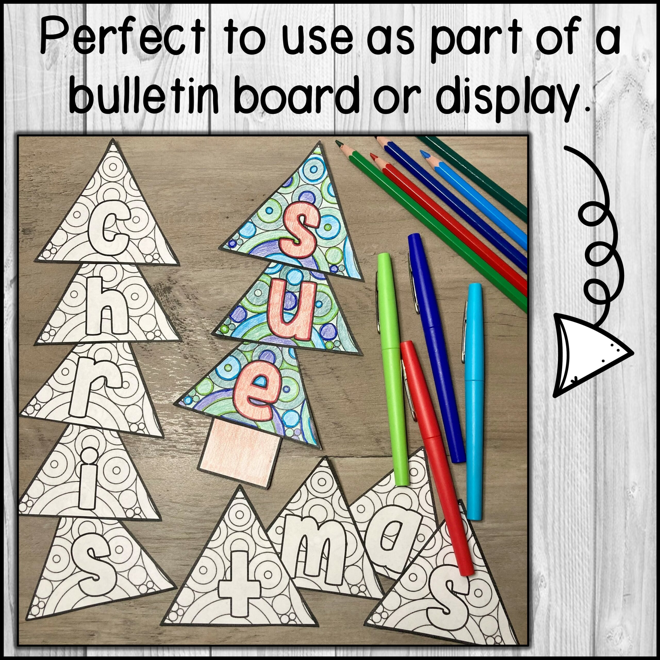 Mindfulness - Christmas Tree Word and Name Craft Activity - Mindful ...