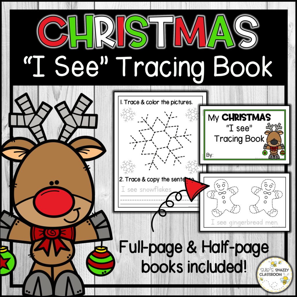 Christmas Tracing Book - Literacy Activity - Prewriting & Fine Motor ...