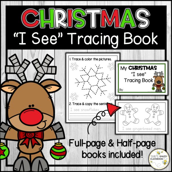Christmas Tracing Book - Literacy Activity - Prewriting & Fine Motor ...