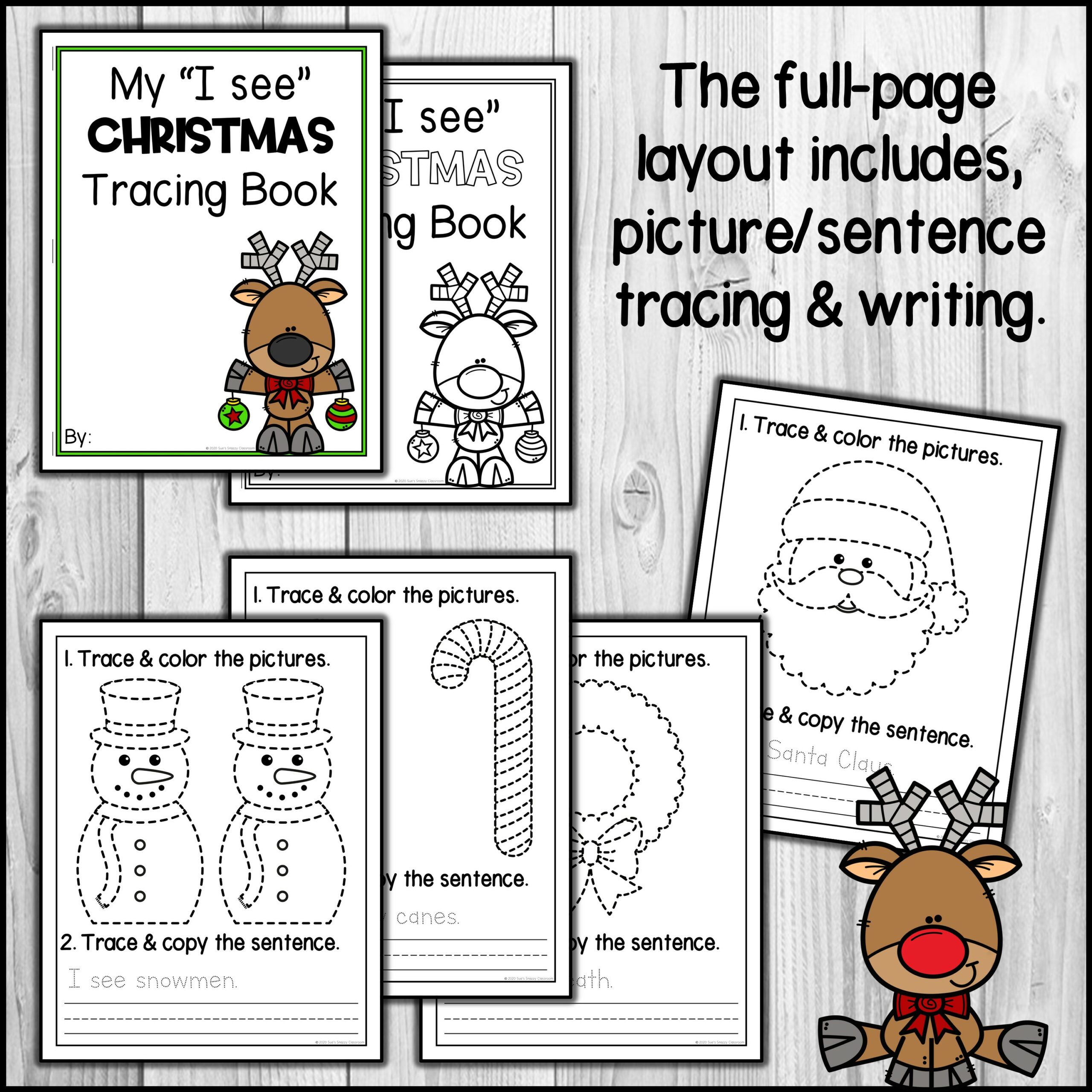 Christmas Tracing Book - Literacy Activity - Prewriting & Fine Motor ...