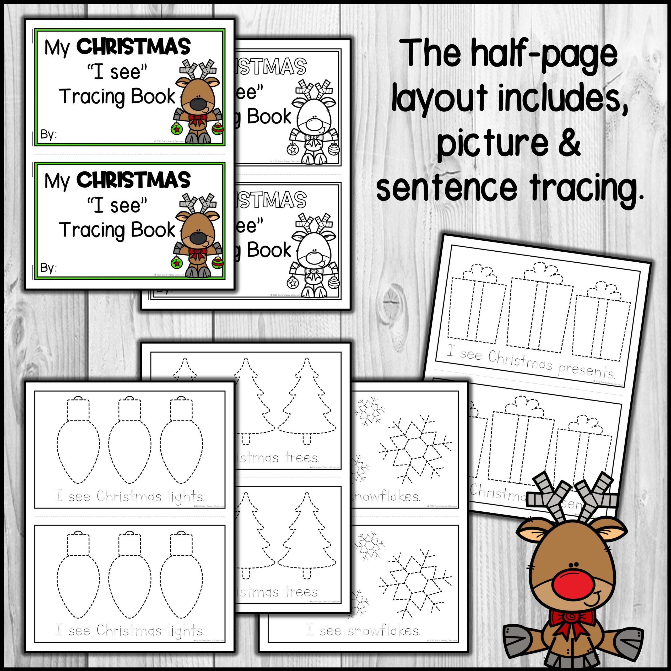 Christmas Tracing Book - Literacy Activity - Prewriting & Fine Motor ...