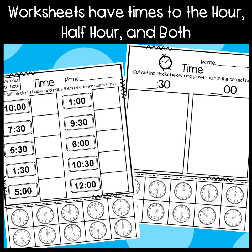 Time Worksheets: To the Hour and Half Hour | Made By Teachers