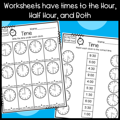 Time Worksheets: To the Hour and Half Hour | Made By Teachers