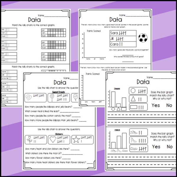 Data Worksheets: Organizing, Representing, and Interpretating Data ...