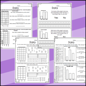 Data Worksheets: Organizing, Representing, and Interpretating Data ...