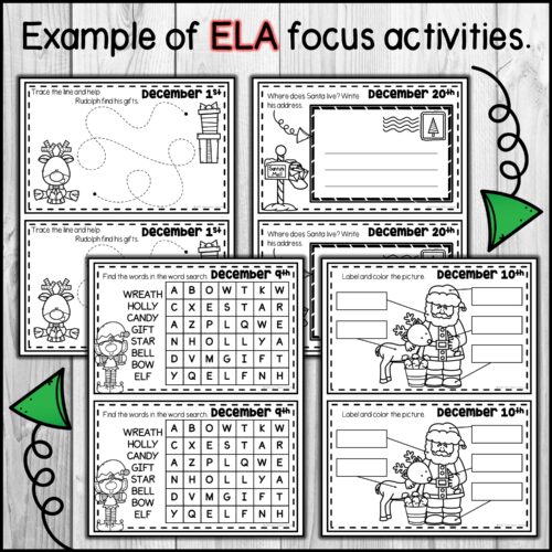 Christmas Countdown Activities Book | Kindergarten Christmas Activity ...