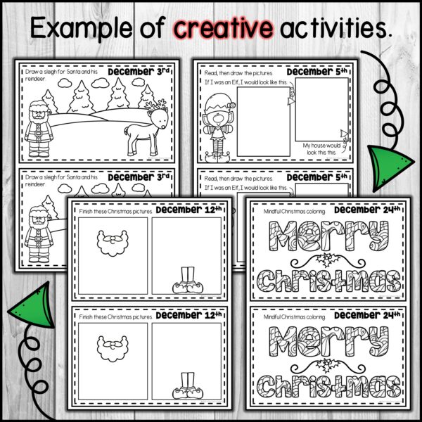 Christmas Countdown Activities Book | Kindergarten Christmas Activity ...