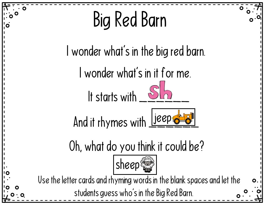 Big Red Barn {Pocket Chart Activity} | Made By Teachers