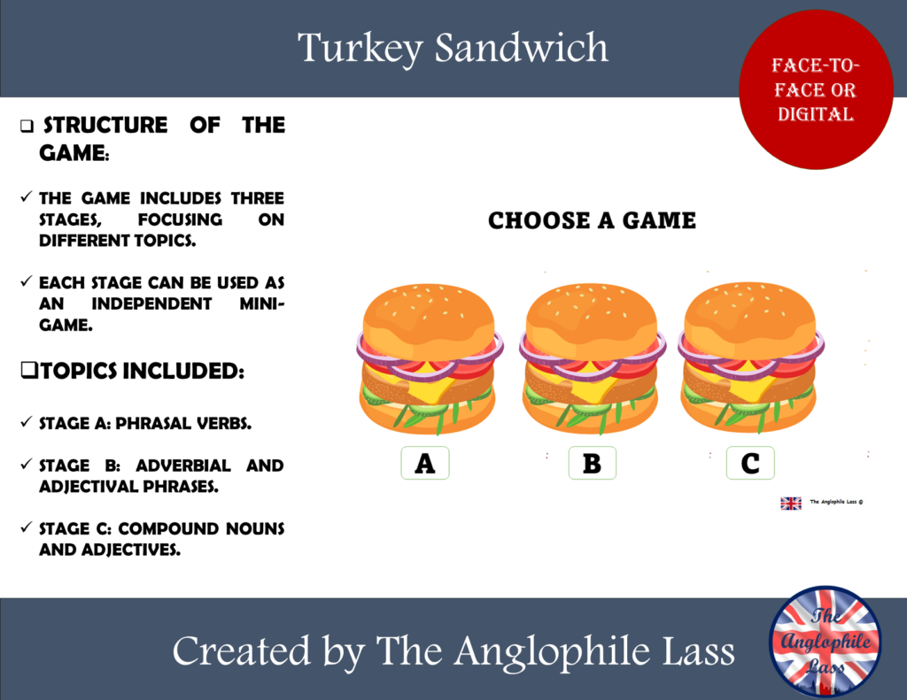 Thanksgiving game | Compound words | Phrasal verbs | Grade 10-12 | CEFR ...