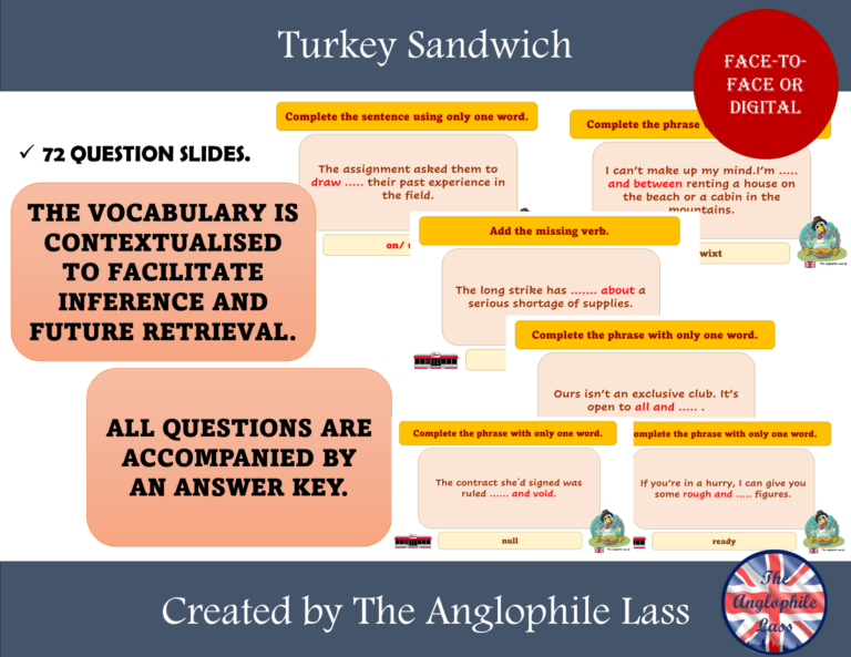 Thanksgiving game | Compound words | Phrasal verbs | Grade 10-12 | CEFR ...
