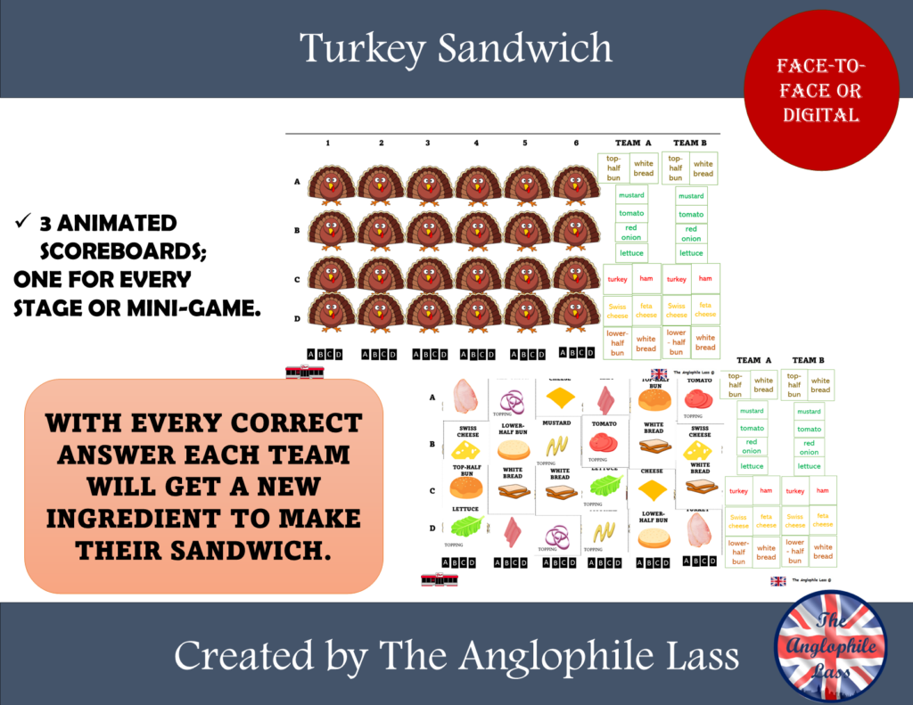 Thanksgiving game | Compound words | Phrasal verbs | Grade 10-12 | CEFR ...