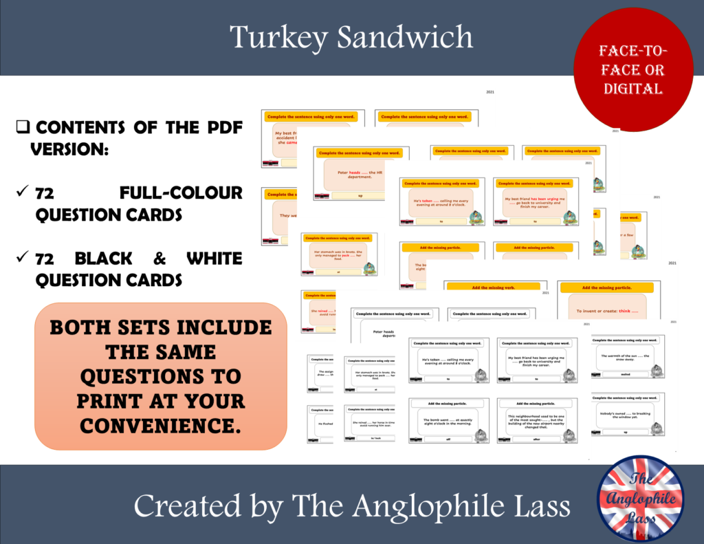 Thanksgiving game | Compound words | Phrasal verbs | Grade 10-12 | CEFR ...