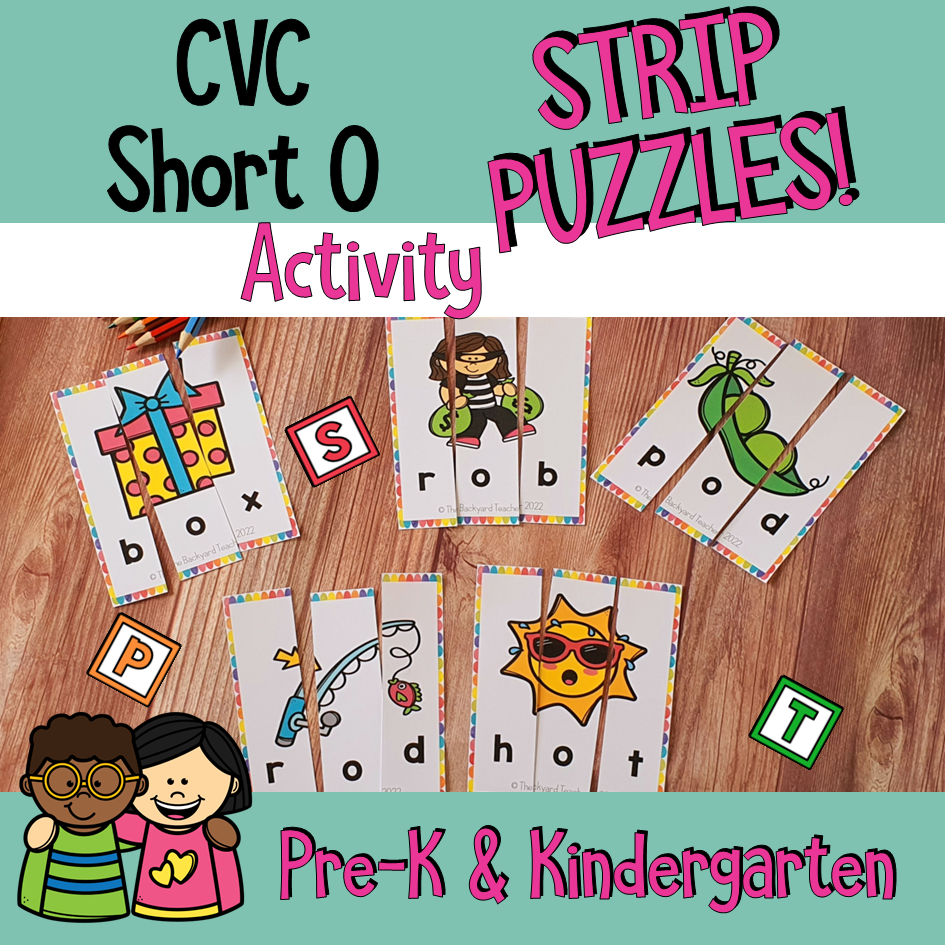 CVC Short Vowels Strip Puzzles Bundle for Pre-K and Kindergarten | Made ...