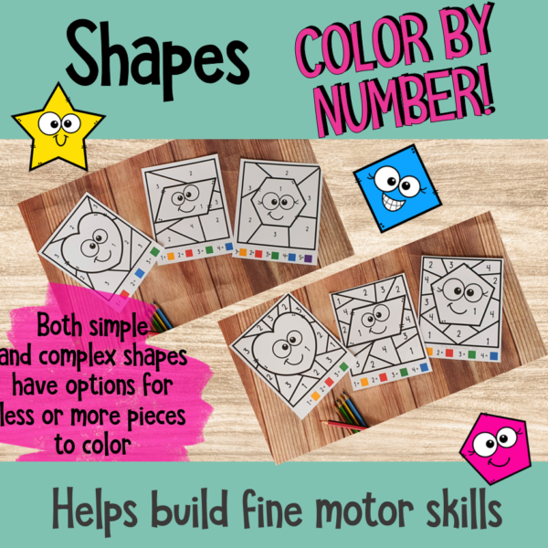 Color By Number Shapes Activity for Pre-K and Kindergarten | Made By ...