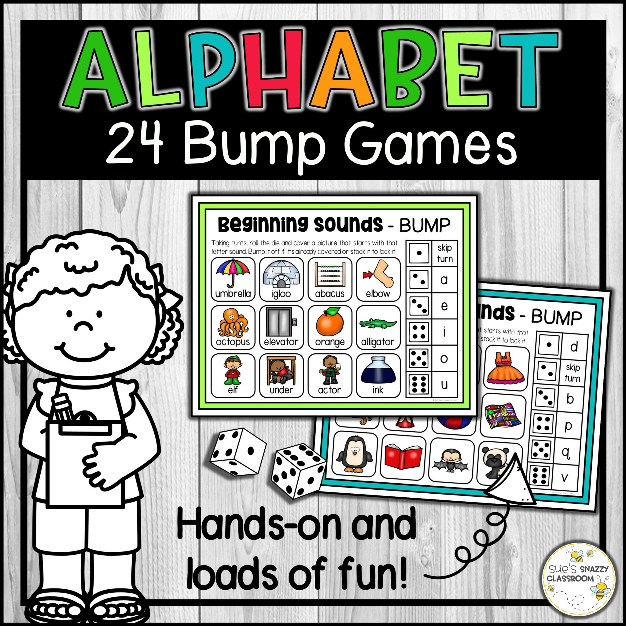 Alphabet Bump Games Letter Recognition Activity | No Prep Literacy ...