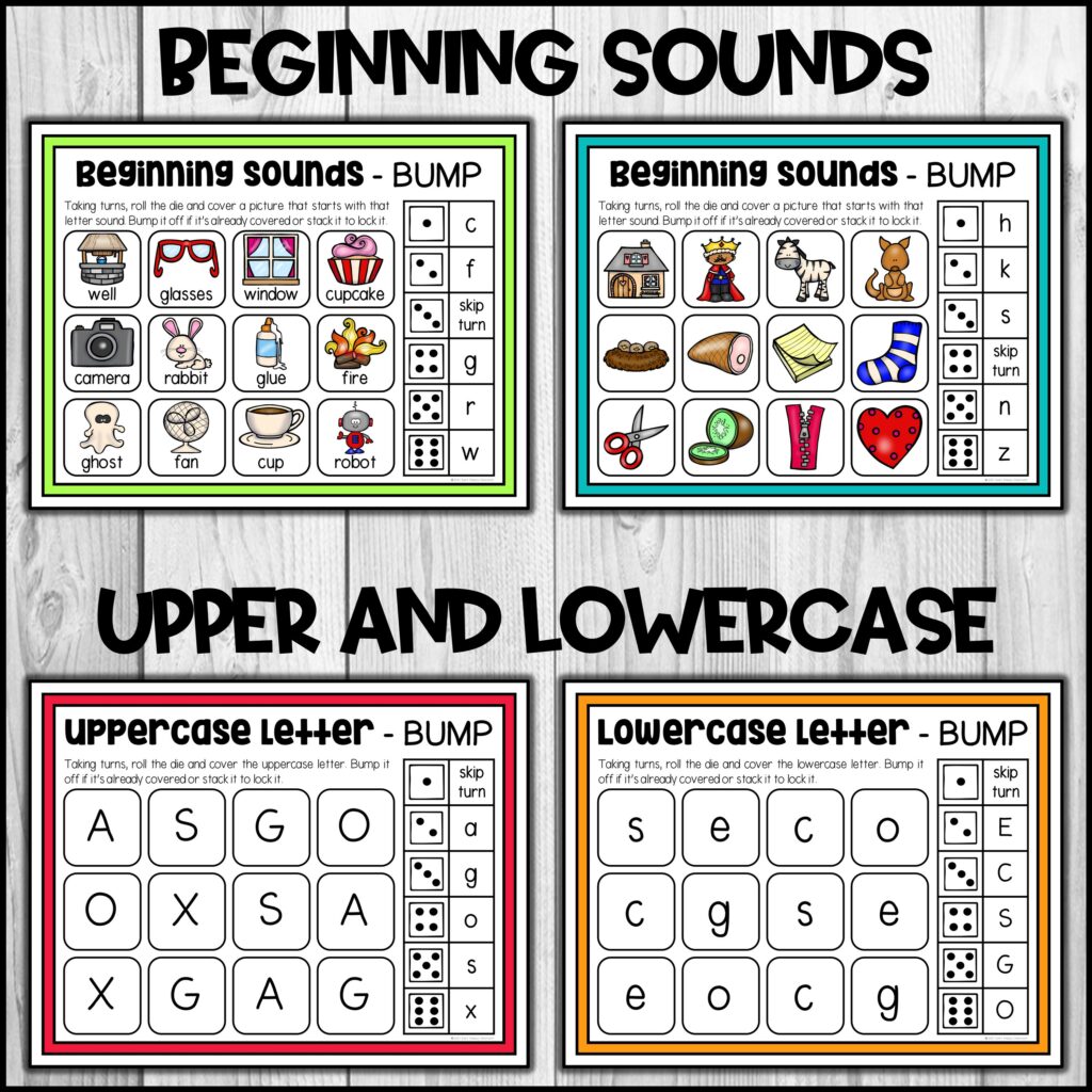 Alphabet Bump Games Letter Recognition Activity | No Prep Literacy ...