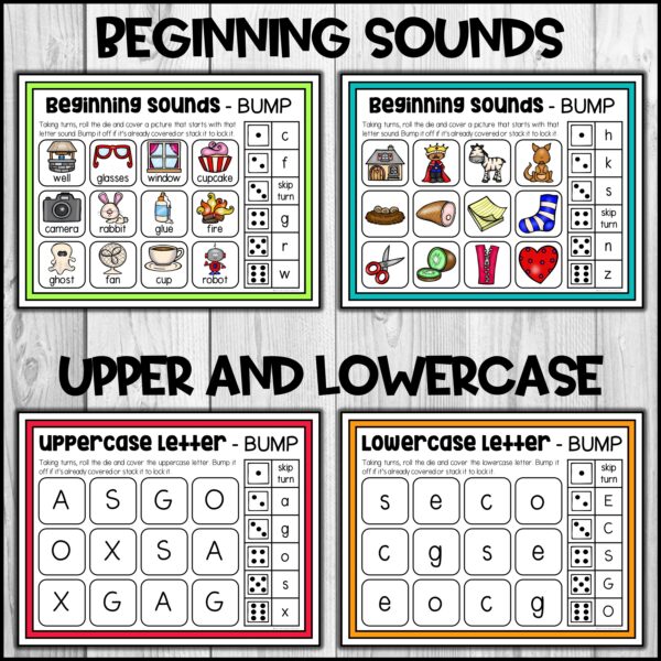 Alphabet Bump Games Letter Recognition Activity | No Prep Literacy ...