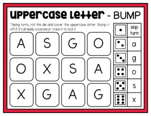 Alphabet Bump Games Letter Recognition Activity | No Prep Literacy ...