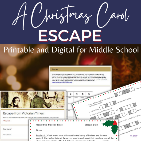 A Christmas Carol Escape Room Game | Digital AND Printable | Made By ...
