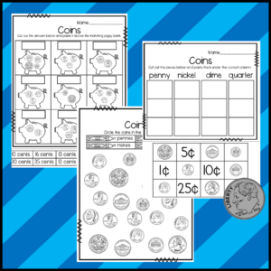 Counting Coins Worksheets: Penny, Nickel, Dime, and Quarter- Money ...