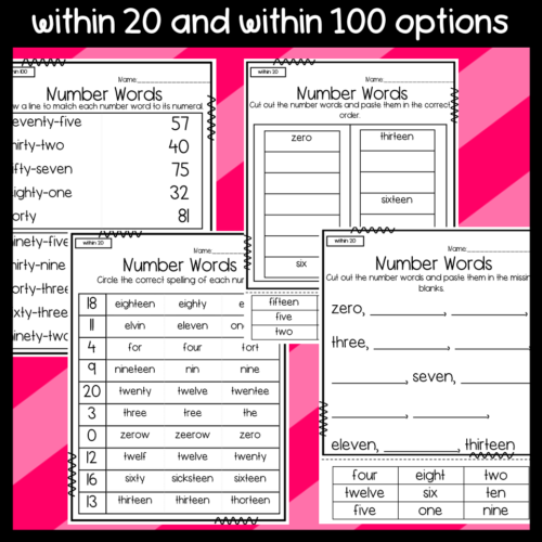 Number Words Worksheets | Made By Teachers