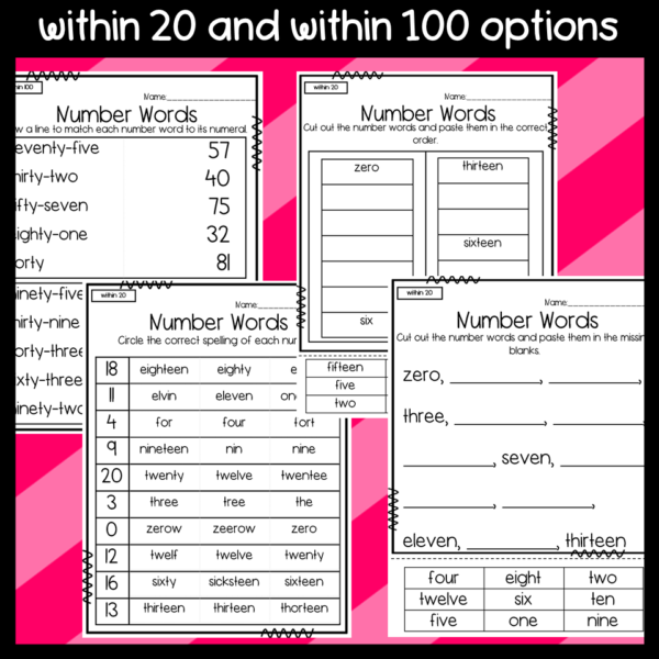 Number Words Worksheets | Made By Teachers