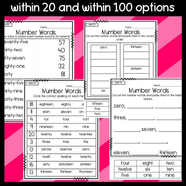Number Words Worksheets | Made By Teachers