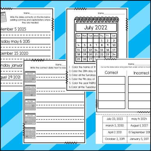 Write the Date and Day of the Week: Worksheets & Sorts - Made By Teachers