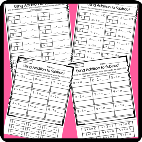 Using Addition to Subtract Worksheets - Made By Teachers