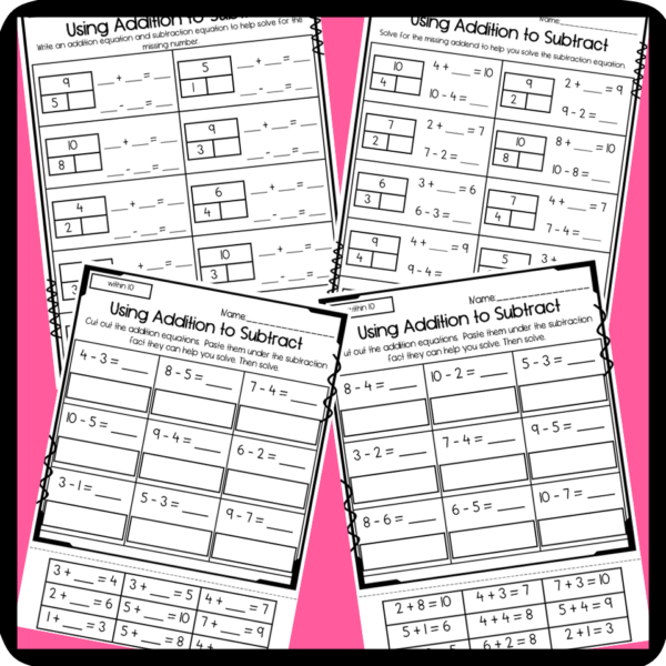 Using Addition to Subtract Worksheets | Made By Teachers
