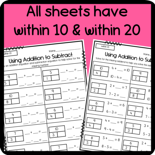 Using Addition to Subtract Worksheets | Made By Teachers