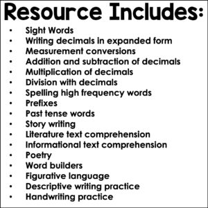 November Math and Reading Packet | 5th Grade Thanksgiving Activities ...