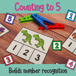 Dinosaur Counting to 5 Clip Cards for Pre-K and Kindergarten | Made By ...