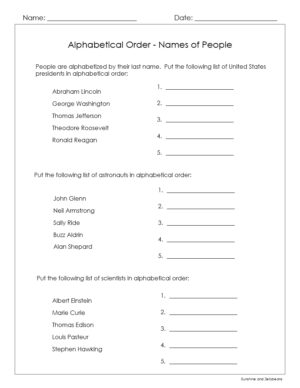Alphabetical Order - Words, People & Places - 4 worksheets - Grades 2-3 ...