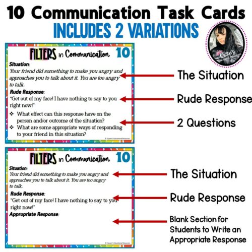 Communication Skills Activities / Social Filters Activities / Social ...