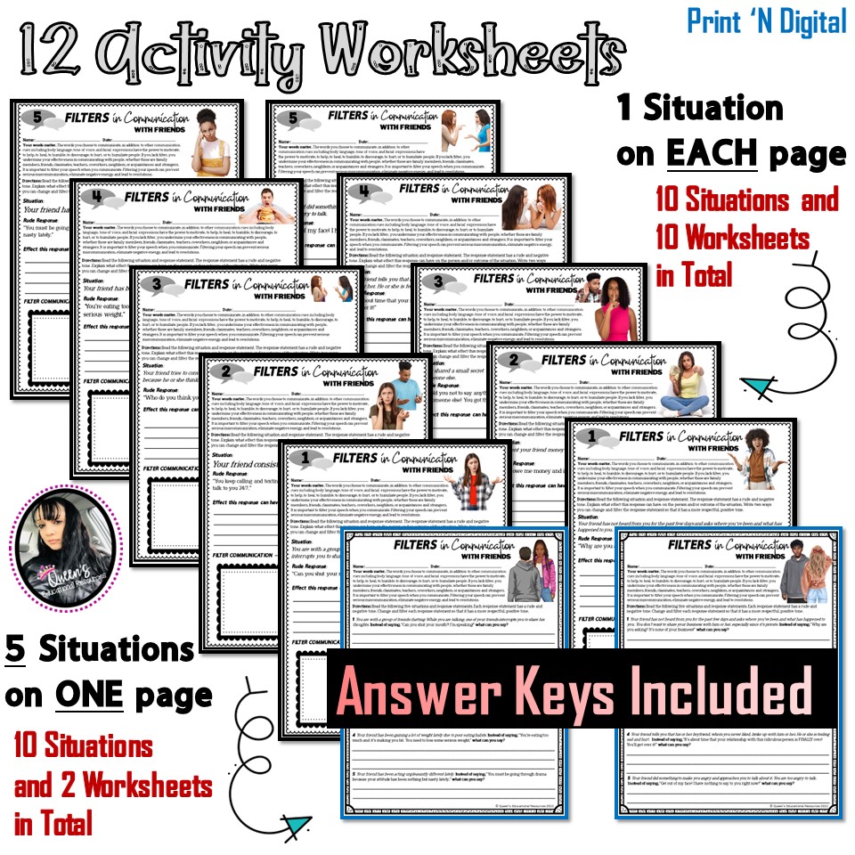 Communication Skills Activities / Social Filters Activities / Social ...