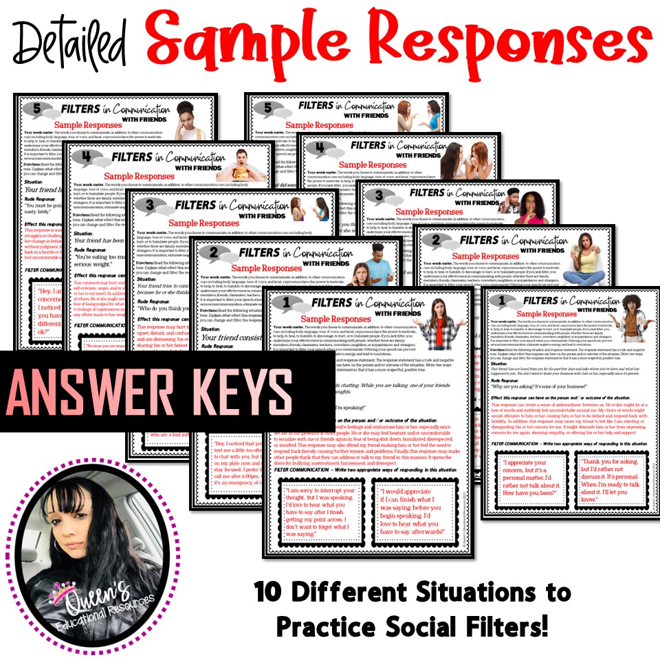 Communication Skills Activities / Social Filters Activities / Social ...