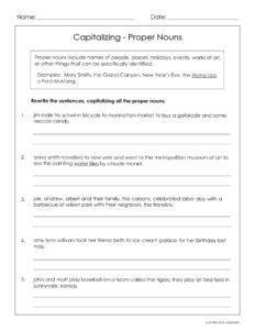 Capitalization of Proper Nouns - 3 practice worksheets - Grades 2-3 ...