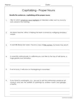 Capitalization of Proper Nouns - 3 practice worksheets - Grades 2-3 ...