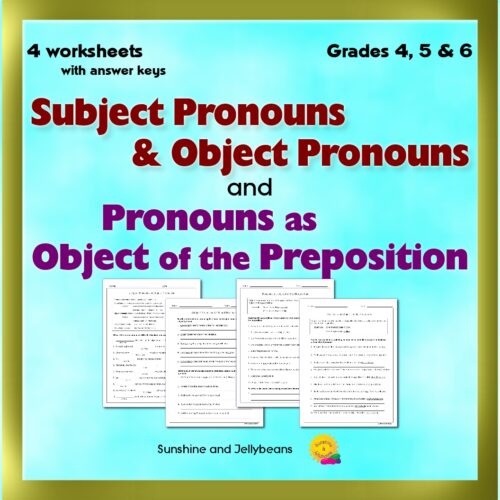 Pronoun BUNDLE- Subject Object Indefinite Relative etc- 20 worksheets ...