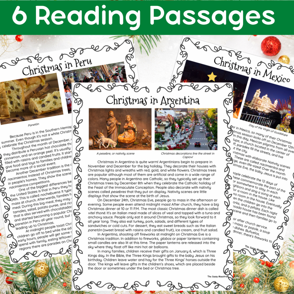 Christmas in Latin America Reading Passages Print & Digital Upper ...