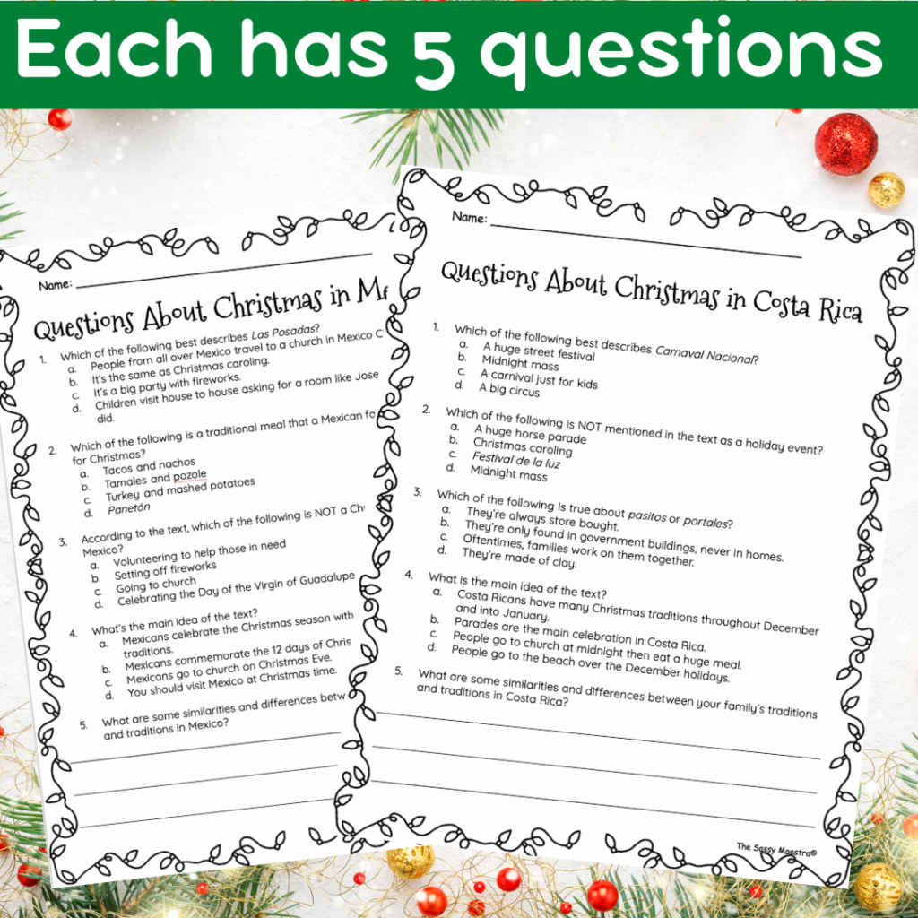 Christmas in Latin America Reading Passages Print & Digital Upper ...