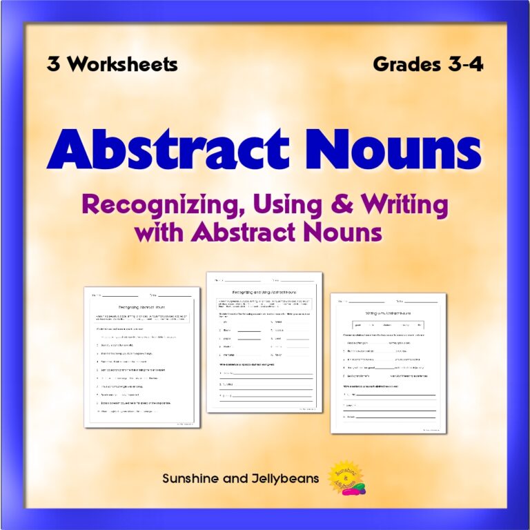 Nouns BUNDLE - Grades 4-5- Possessive Concrete Abstract Plural - 21 ...