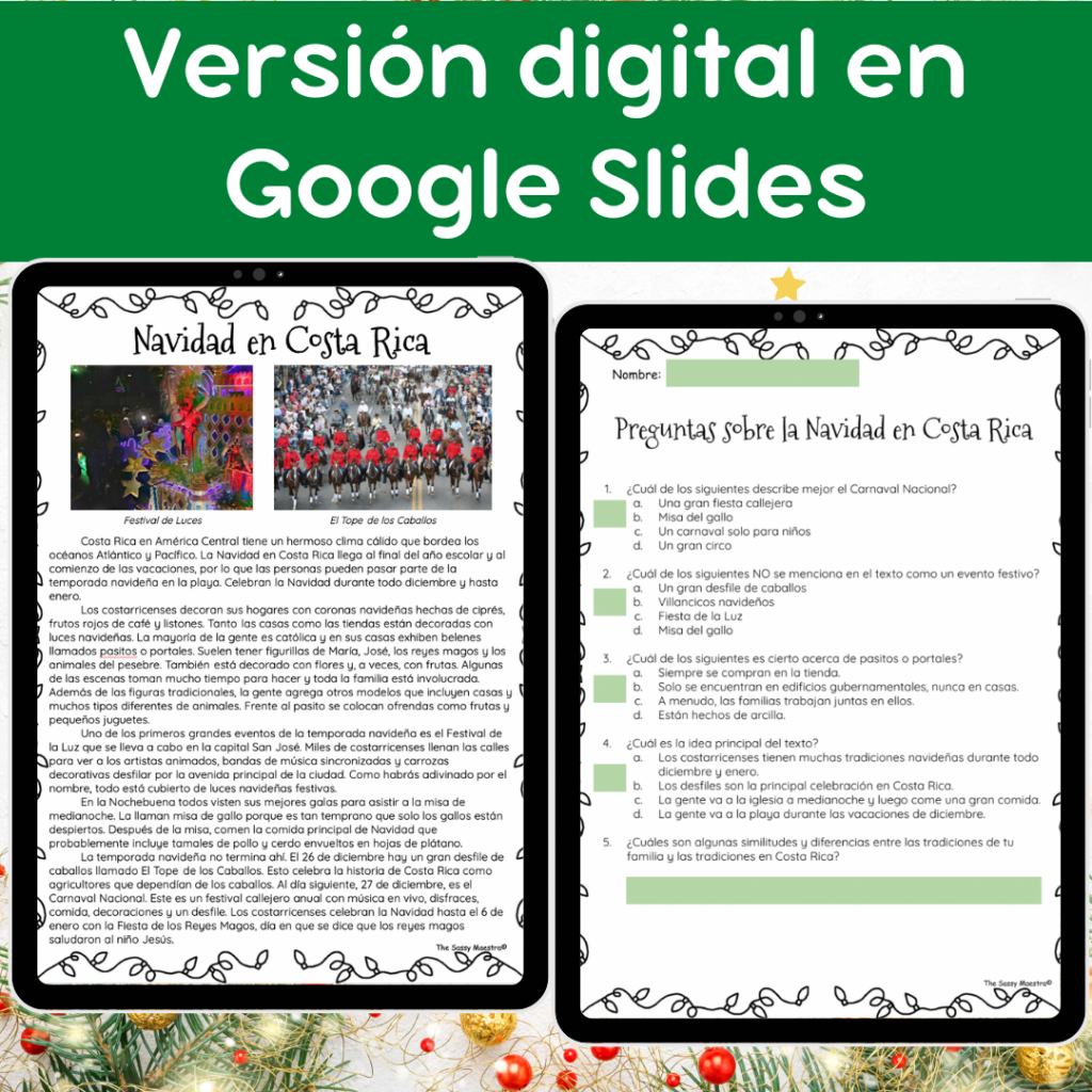 Christmas in Latin America Reading Passages Spanish | Navidad en ...