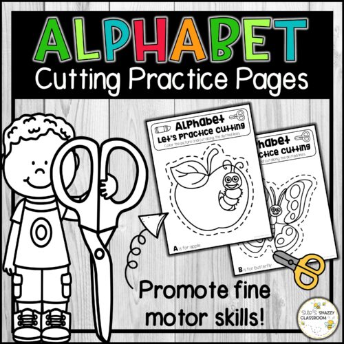 Alphabet Fine Motor and Scissor Skills Activity - Cutting Practice ...
