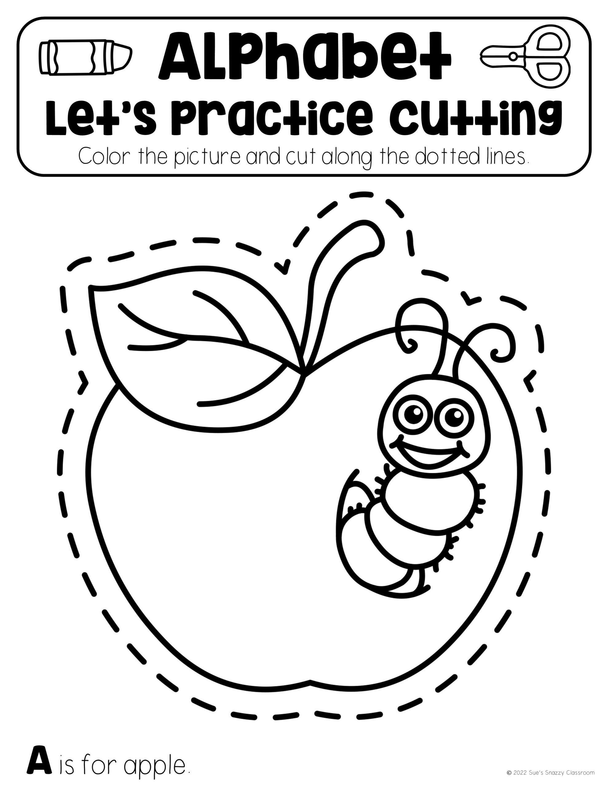 Alphabet Fine Motor and Scissor Skills Activity - Cutting Practice ...