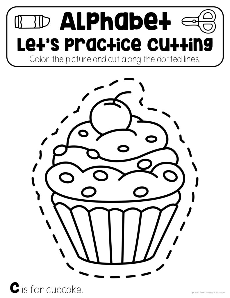 Alphabet Fine Motor and Scissor Skills Activity - Cutting Practice ...
